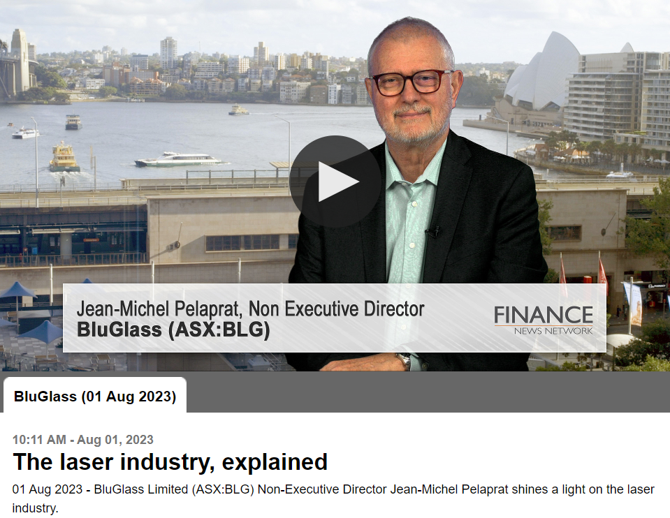 LASER INDUSTRY SPOTLIGHT WITH JEAN-MICHEL PELAPRAT – Bluglass